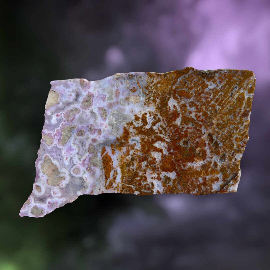 Purple Agate Slab Natural Purple Lace Agate Slice Lapidary Supply ...