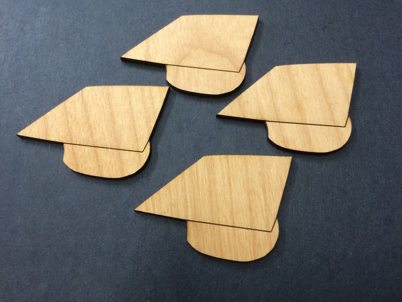 Wooden Graduation Cap Shape Set of 10 Graduation Decor | Etsy
