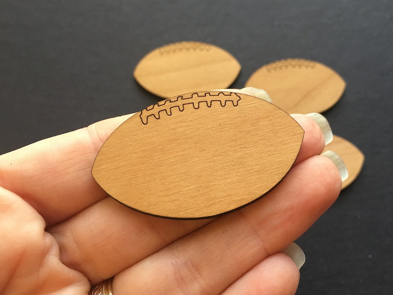 Wooden Footballs - Set of 10 - Wood Football Shape, Football Decor - Etsy