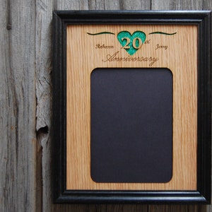Personalized 20th Anniversary Photo Frame - 8x10 Frame Holds 4x6 Photo ...