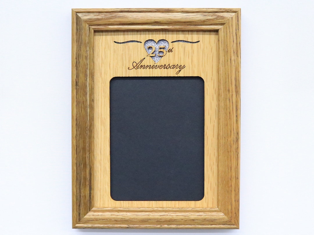 25th Anniversary Picture Frame - 5x7 Frame Holds 3x4 Photo - Wedding ...