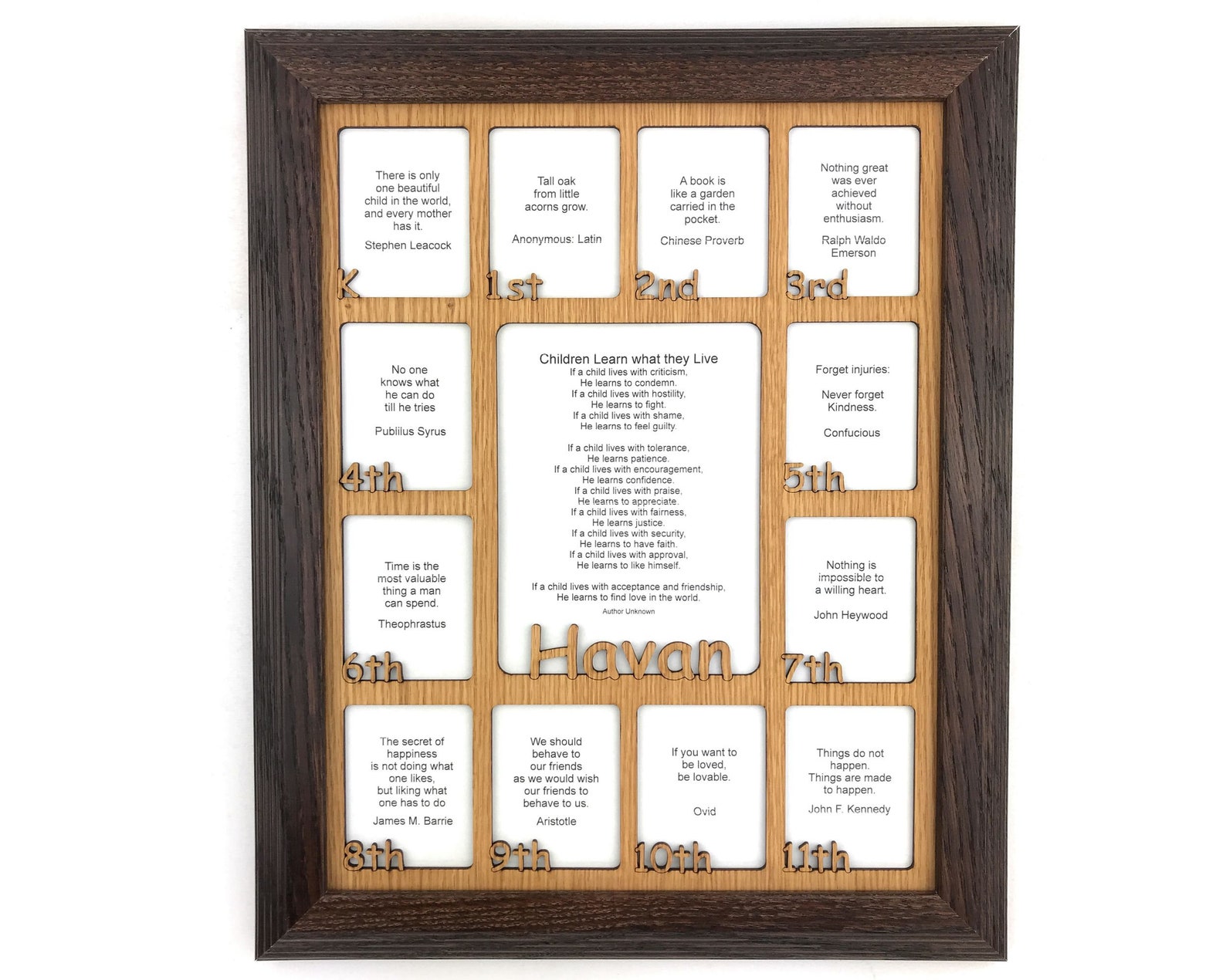 K-12th Grade School Years Picture Frame Holds 2.5x3 and - Etsy