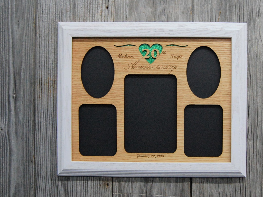 20th Anniversary Picture Frame - 11x14 Frame Holds 3x4 and 5x7 Photos ...