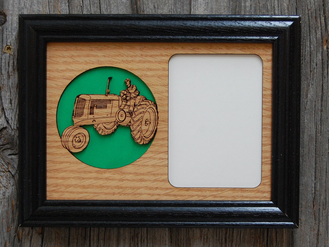Farm Tractor Picture Frame - 5x7 Frame Holds 3x4 Photo - Tractor Pull ...