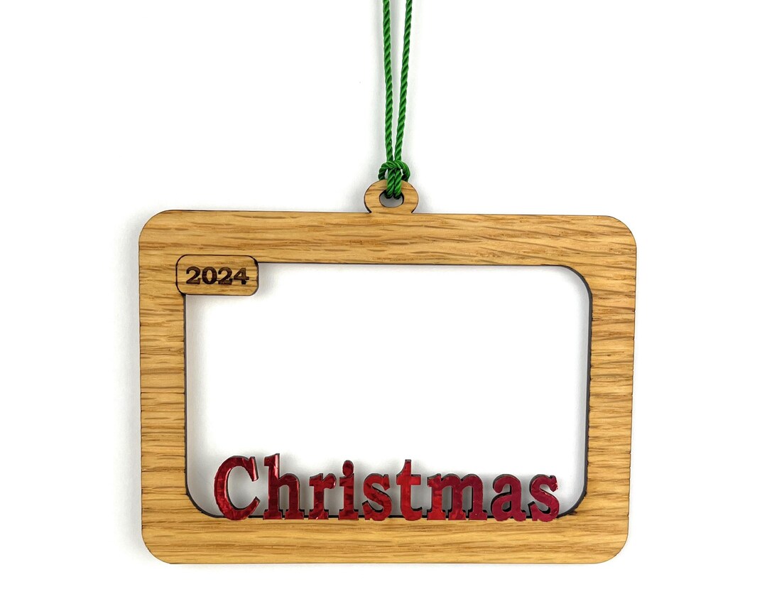 Rustic Wooden 2025 Christmas Tree Frame Ornament - Handcrafted Holiday ...