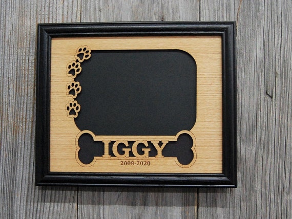 Personalized Dog Bone & Paw Prints Picture Frame Holds a | Etsy