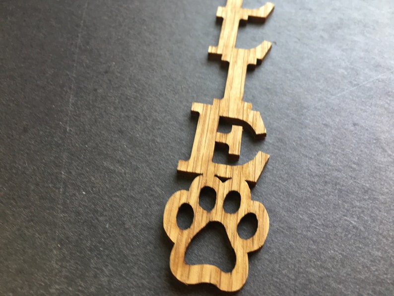 Personalized Wood Dog Name Ornament Dog Paw Print Ornament | Etsy