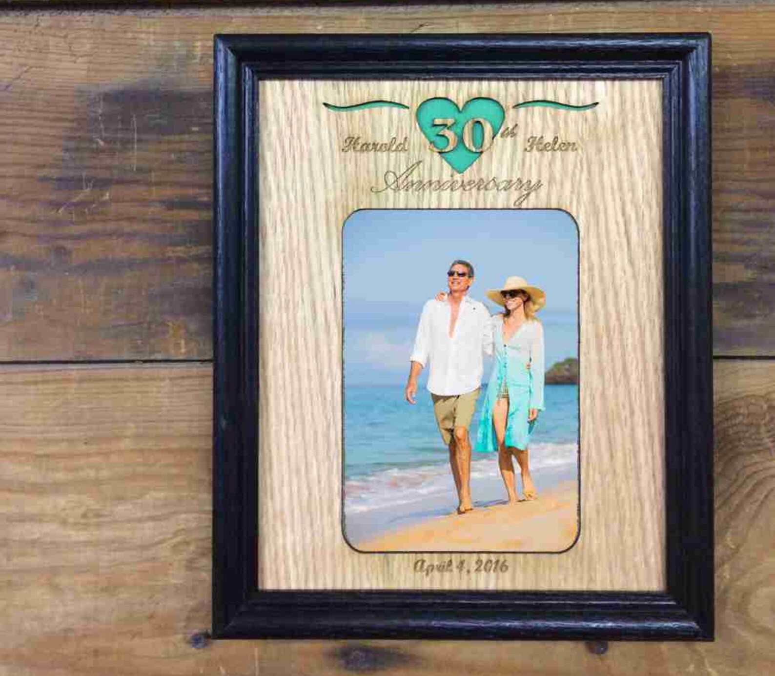 Personalized 30th Anniversary Photo Frame - 8x10 Frame Holds 5x7 Photo ...