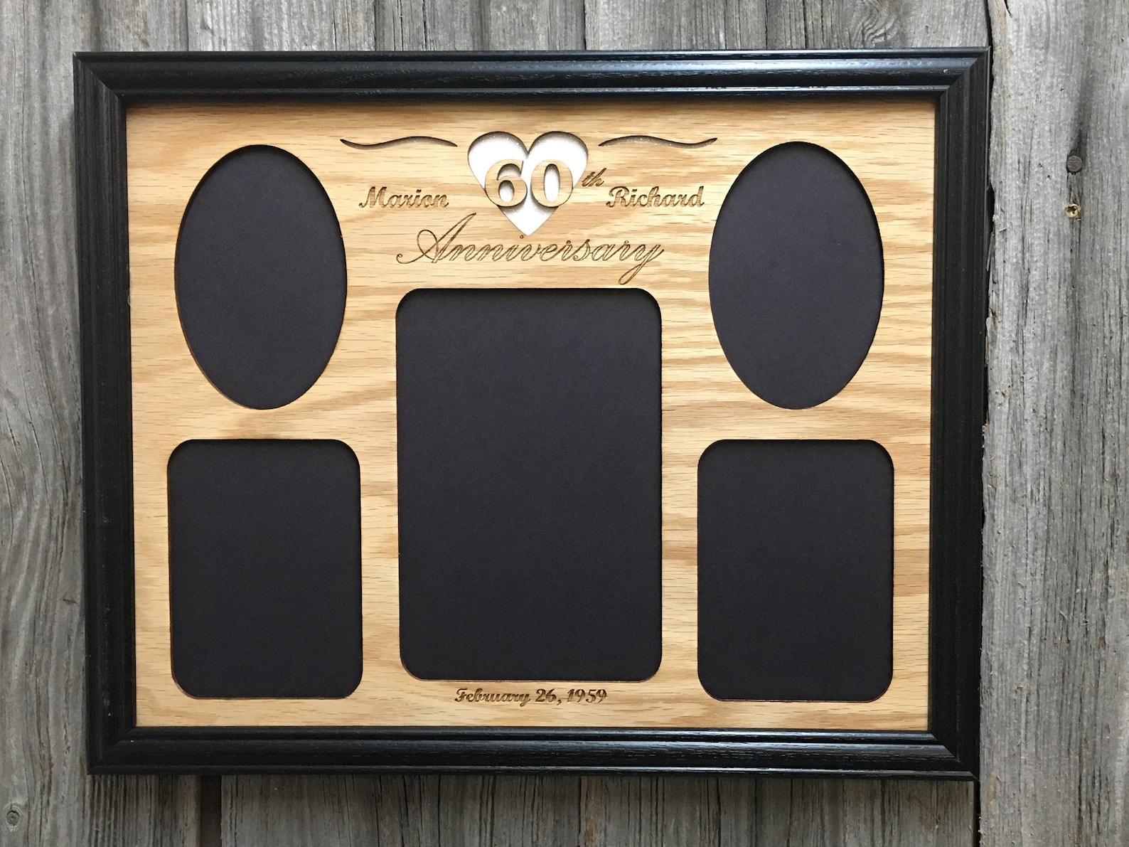 60th Anniversary Photo Frame 11x14 Frame Holds 5x7 and 3x5 - Etsy
