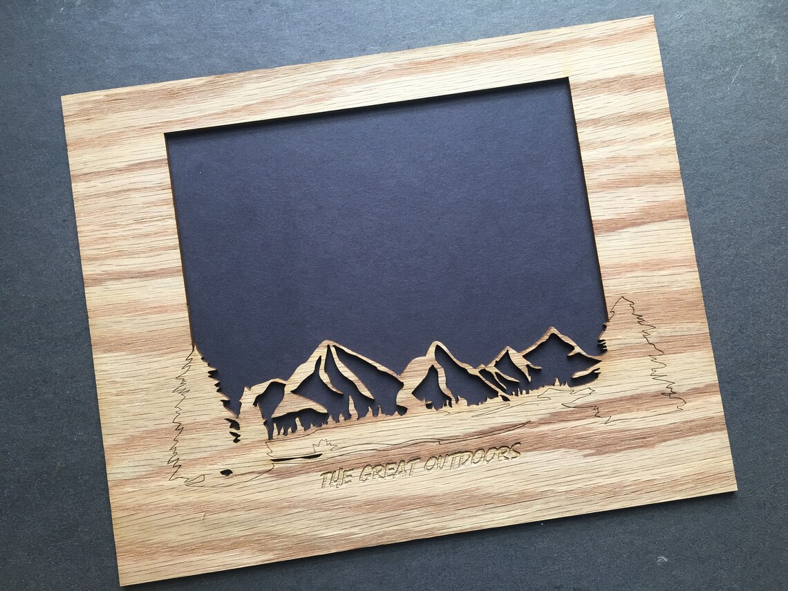 Treeline Mountain Skyline Picture Frame Holds 5x7 Photo - Etsy