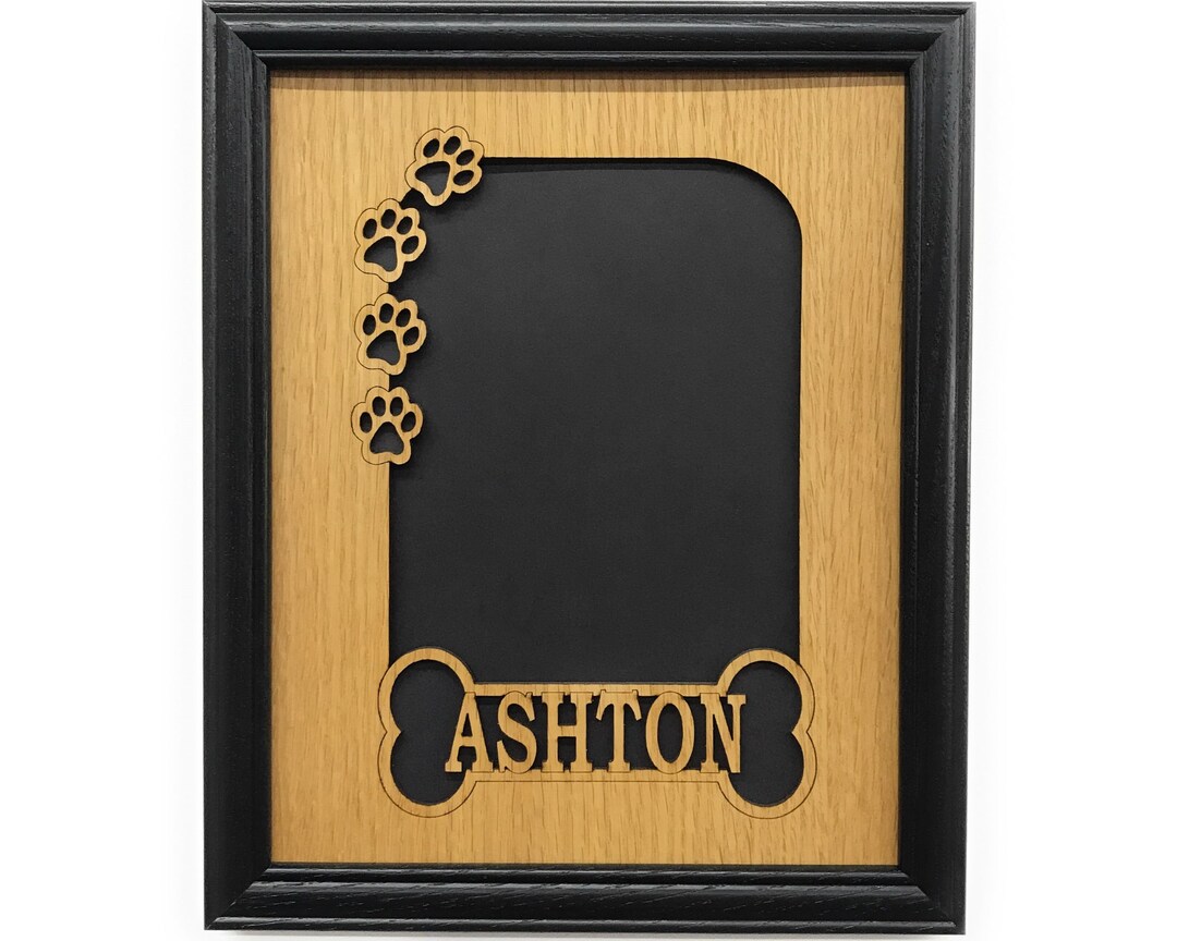 Personalized Dog Bone & Paw Prints Picture Frame - 8x10 Frame Holds a ...