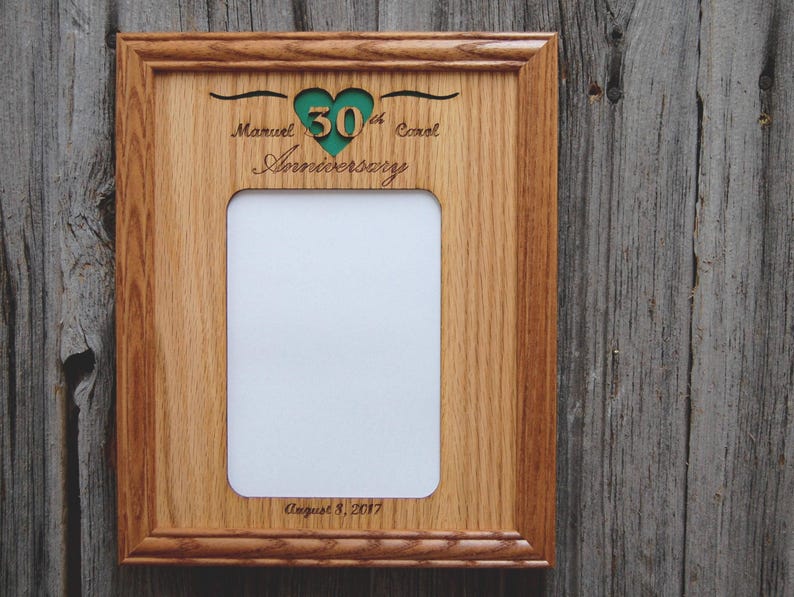 Personalized 30th Anniversary Photo Frame - 8x10 Frame Holds 5x7 Photo ...