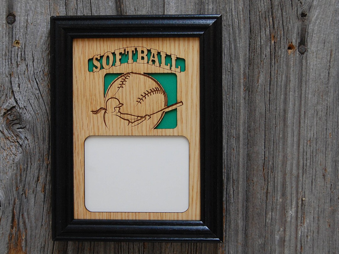 Softball Picture Frame - 5x7 Frame Holds 3x4 Photo - Gift for Softball ...