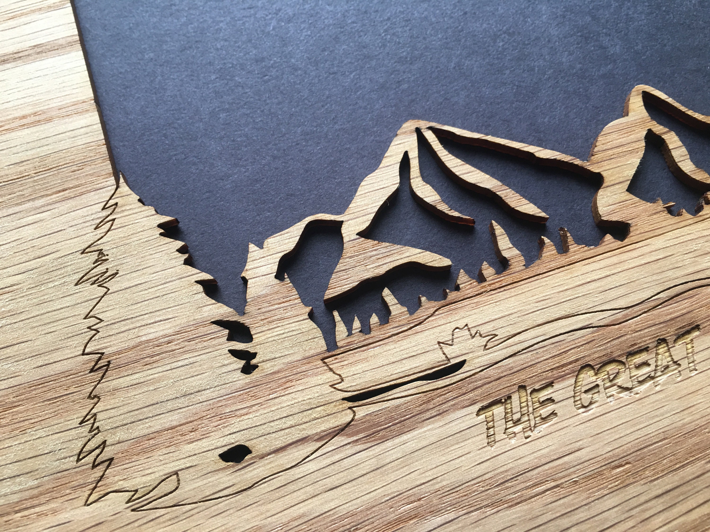 Treeline Mountain Skyline Picture Frame Holds 5x7 Photo | Etsy