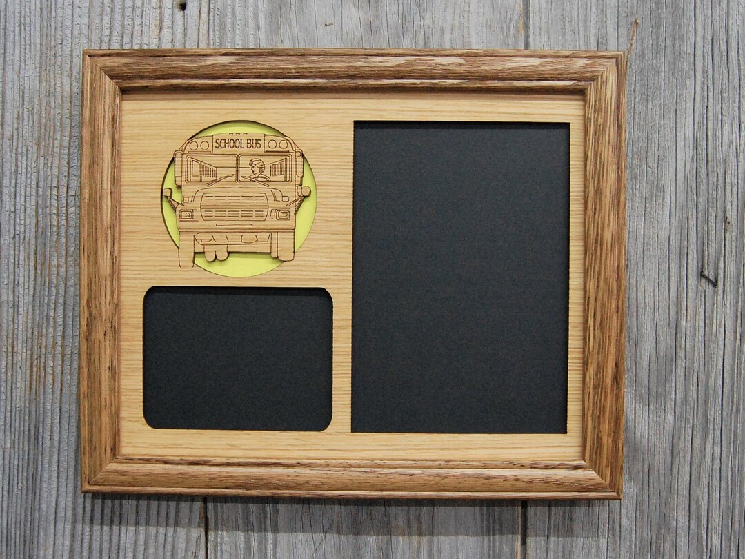 School Bus Picture Frame - 8x10 Frame Holds 5x7 and 3x4 Photos - School ...