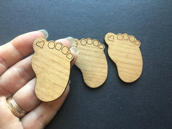 Wooden Baby Feet Shapes Set of 10 | Etsy