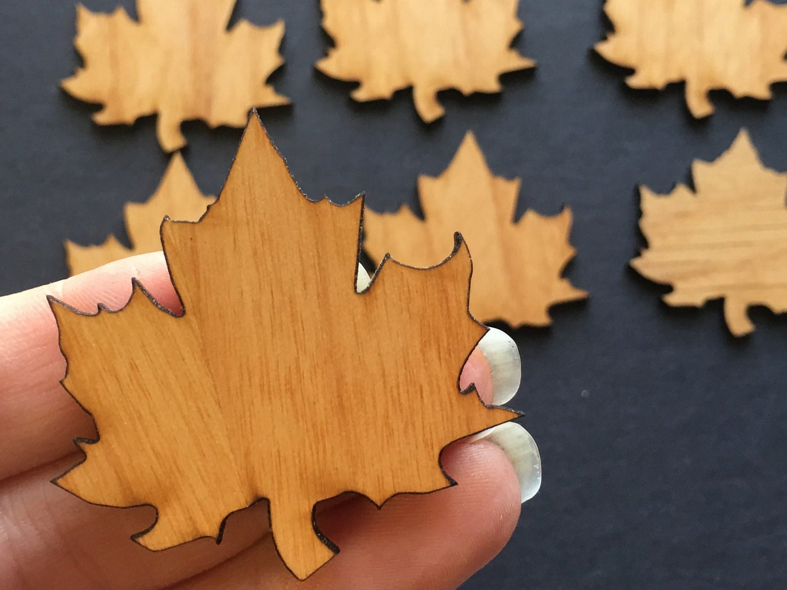 Wooden Maple Leaf - Set of 10 - Unique Wood Shapes, Fall Autumn Decor ...