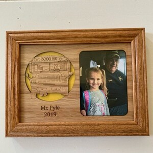 School Bus Picture Frame - 5x7 Frame Hold 3x4 Photo - School Bus Driver ...