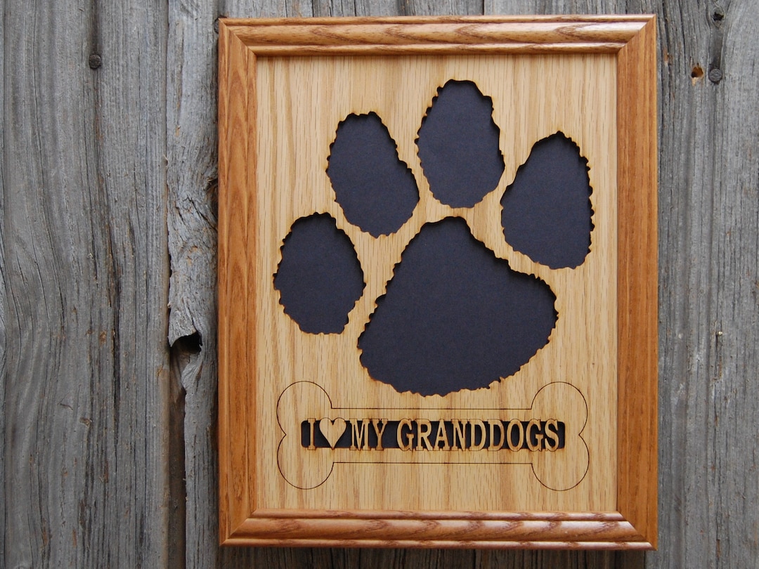 11x14 Personalized Dog Paw Print Picture Frame, Granddog Picture Frame ...