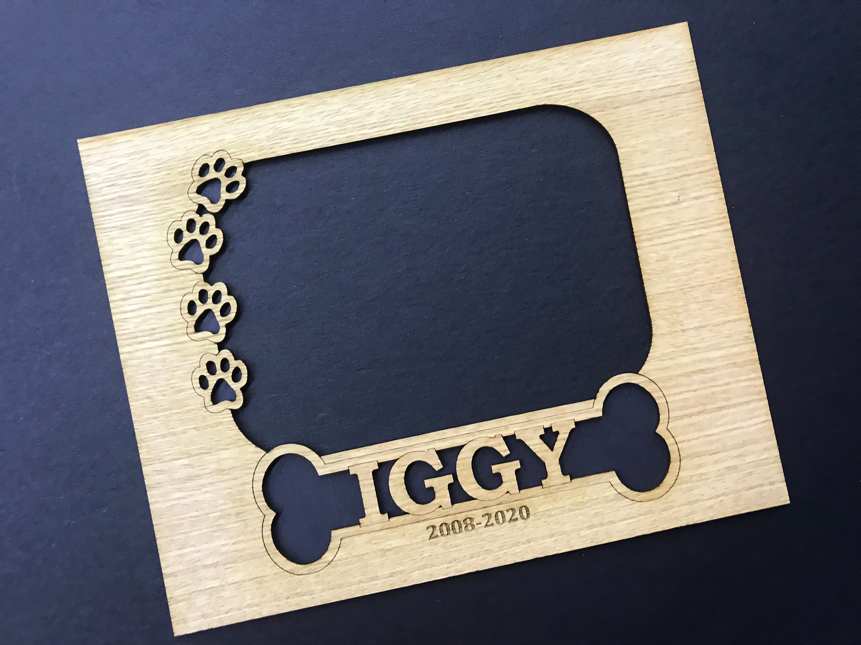 Personalized Dog Bone & Paw Prints Picture Frame Holds a | Etsy