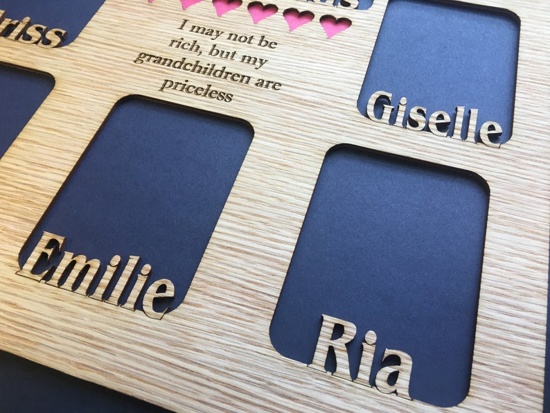 Grandkids Name Picture Frame Oak Frame 11x14 Grandchildren - Etsy
