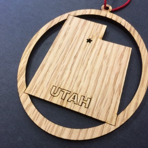 Utah State Ornament, Utah Wall Decor, Utah Gift for Traveler, Utah ...