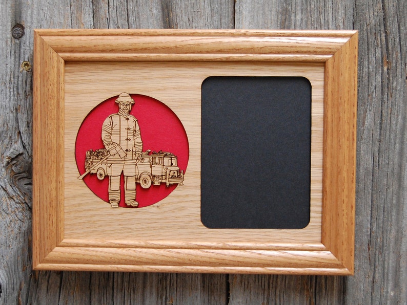 Firefighter Picture Frame - Holds 3x4 Photo - Fireman Frame ...