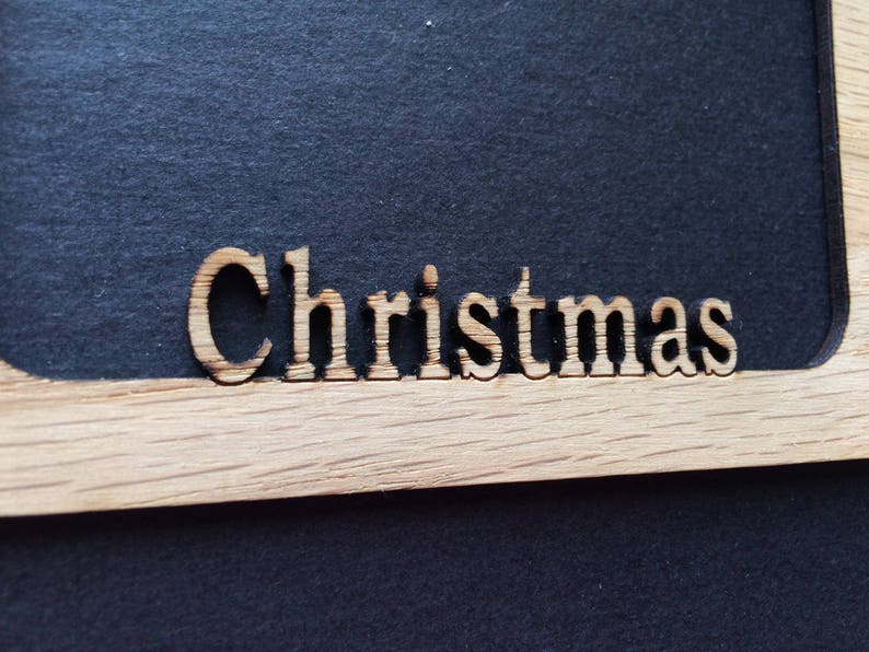 Rustic Wooden 2025 Christmas Tree Picture Frame Ornament - Handcrafted ...
