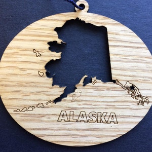Alaska State Ornament, Alaska Decor, Alaska Gift for Traveler, USA ...