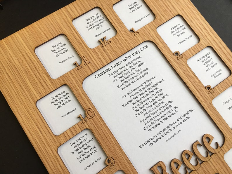 School Years Picture Frame K-12 Grade Personalized With Name, 11x14 K ...