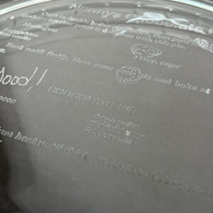 Engraved Recipe Pie Plate: Handwritten Keepsake, Personalized Bakeware ...