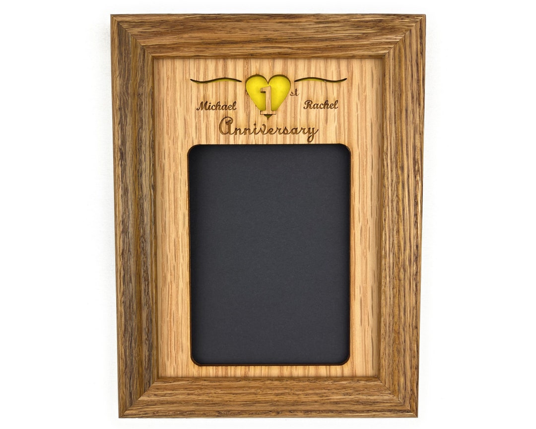 Personalized 1st Anniversary Picture Frame - 5x7 Frame Holds 3x5 Photo ...