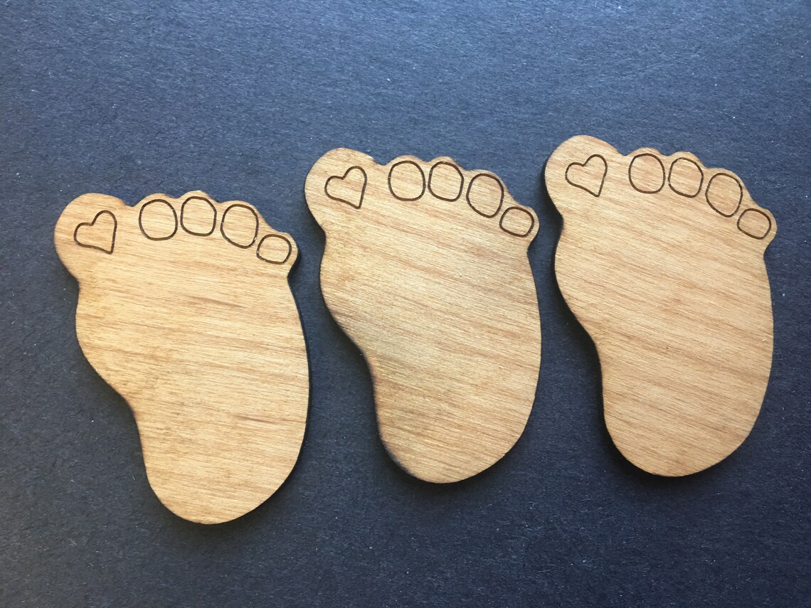 Wooden Baby Feet Shapes Set of 10 | Etsy