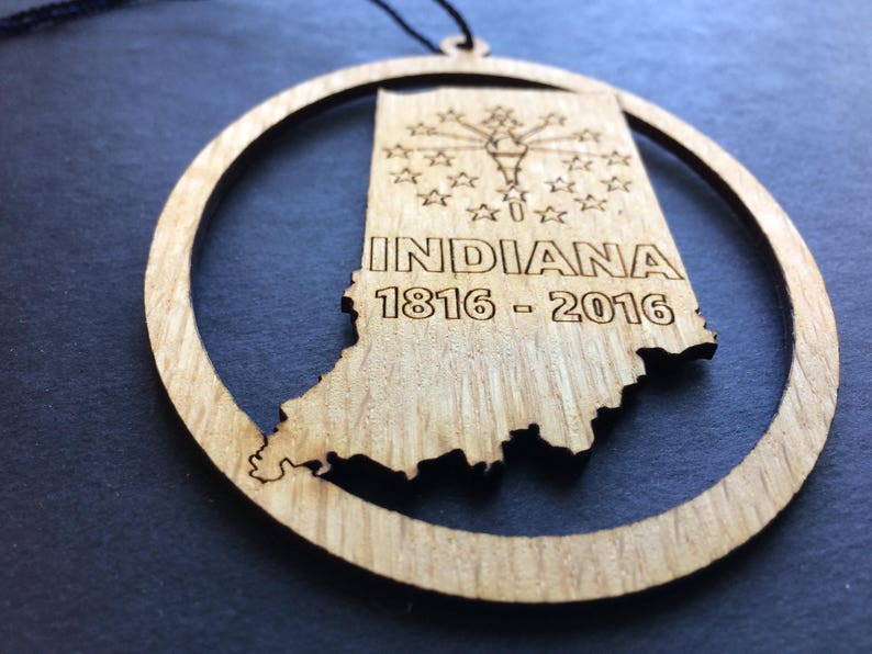 Indiana Ornament, Indiana Bicentennial, Indiana Decor, Indiana Gift ...