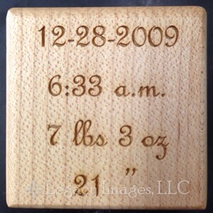 Personalized Wood Keepsake Baby Block - Etsy