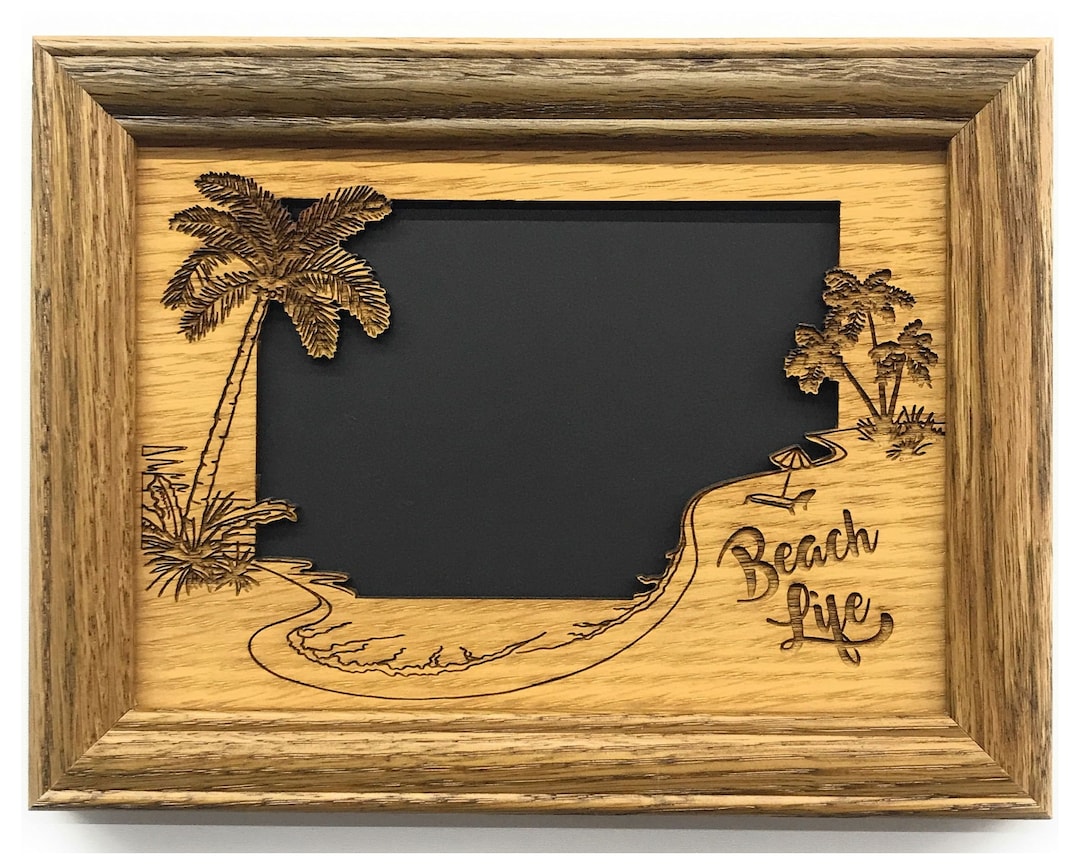 Beach Life Picture Frame - 5x7 Frame Holds 3.5x5 Photo - Beach Picture ...