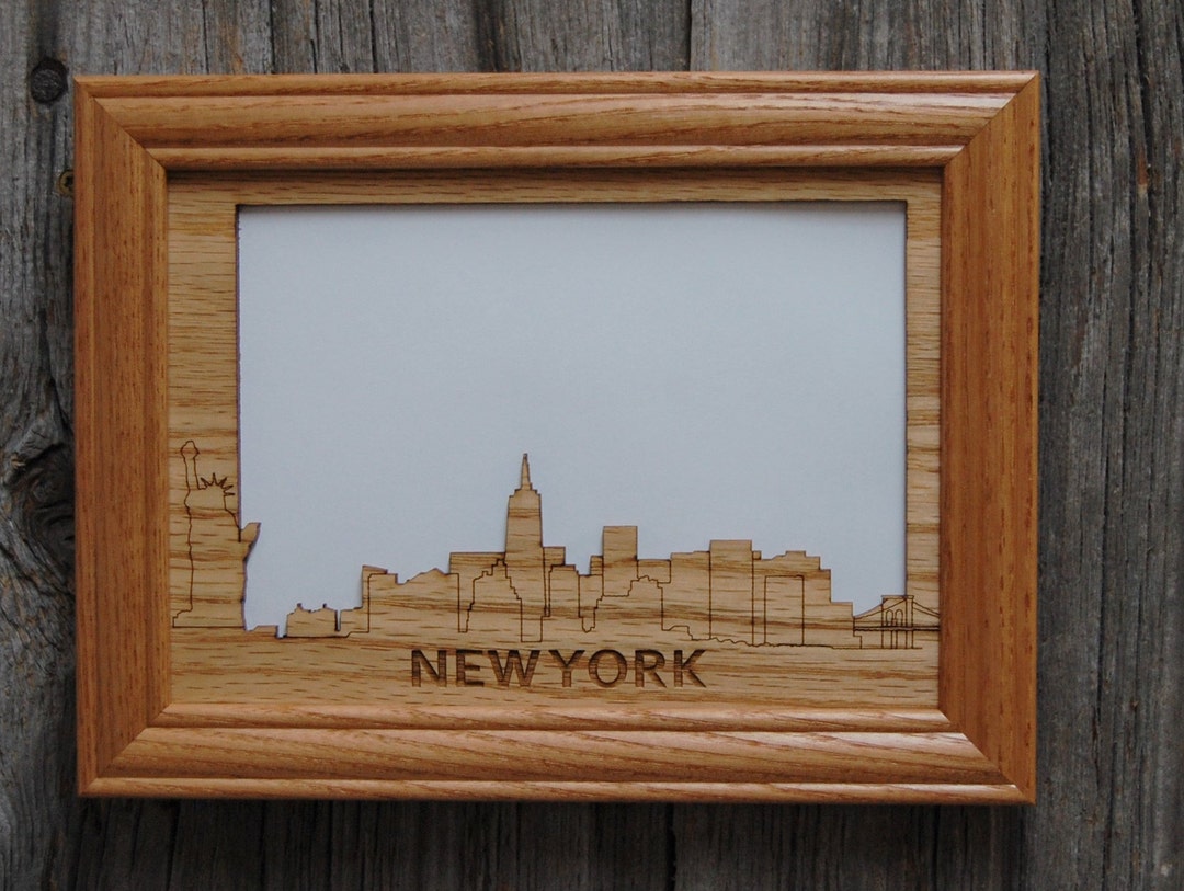 City Skyline Picture Frame - 5x7 Frame Holds 4x6 Photo - Vacation Photo ...