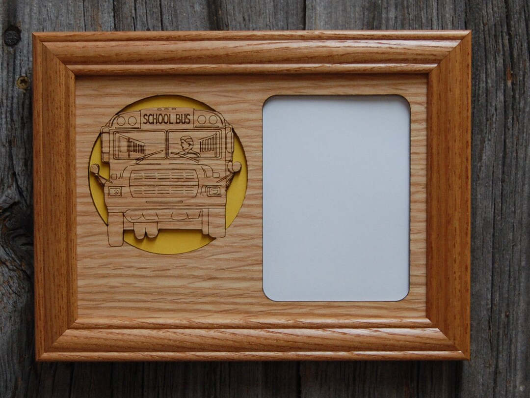 School Bus Picture Frame - 5x7 Frame Hold 3x4 Photo - School Bus Driver ...