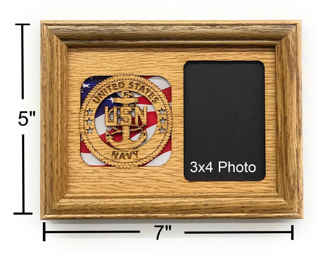 US Navy Picture Frame - 5x7 Frame Holds 3x4 Photo - United States Navy ...