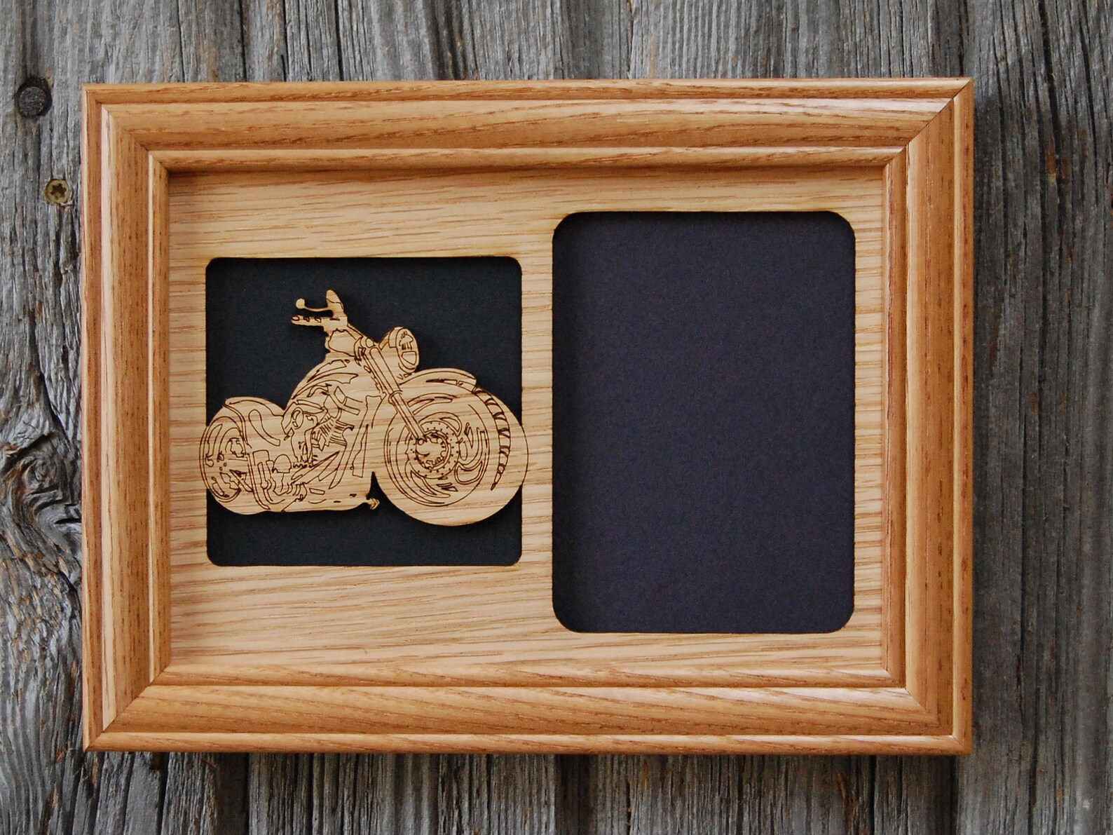 Motorcycle Picture Frame - 5x7 Frame Holds 3x4 Photo - Gift for Him ...