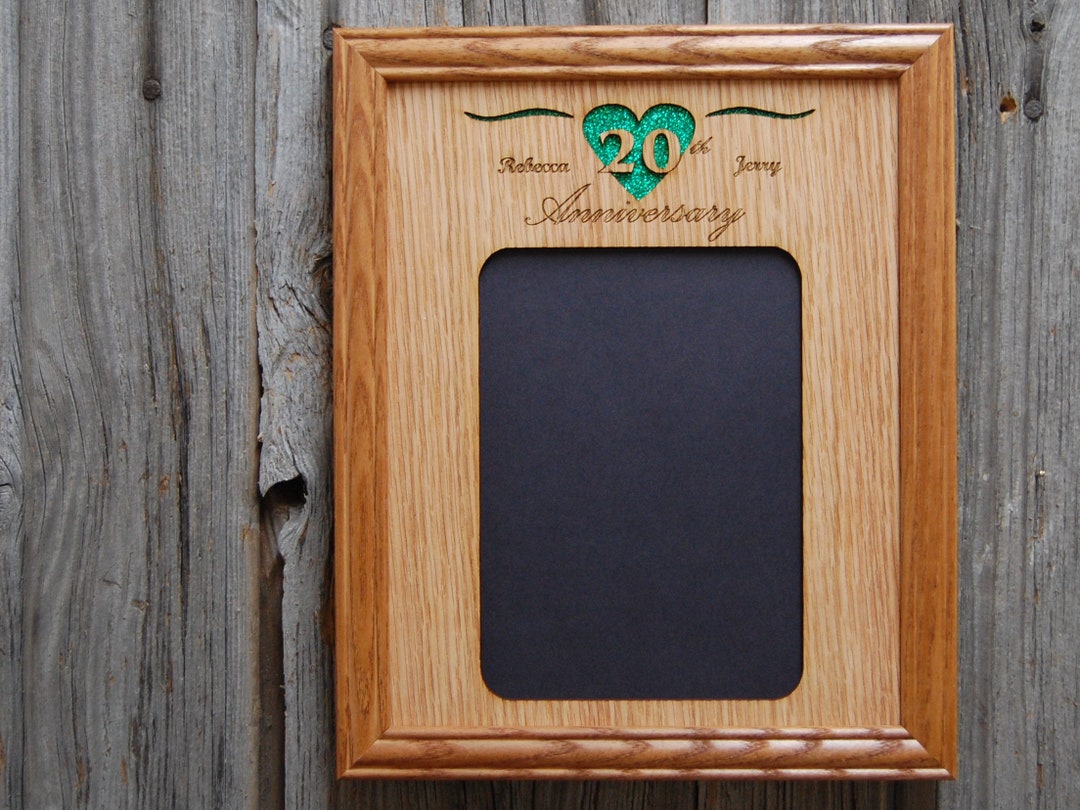 Personalized 20th Anniversary Photo Frame - 8x10 Frame Holds 4x6 Photo ...