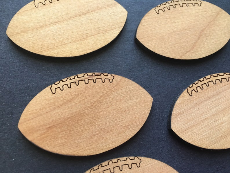 Wooden Footballs - Set of 10 - Wood Football Shape, Football Decor - Etsy