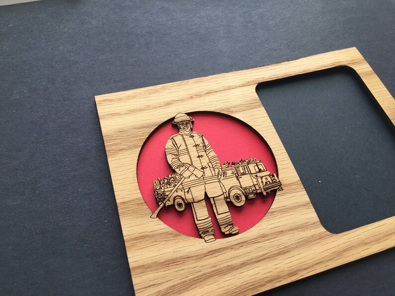 Firefighter Picture Frame Holds 3x4 Photo Fireman Frame | Etsy