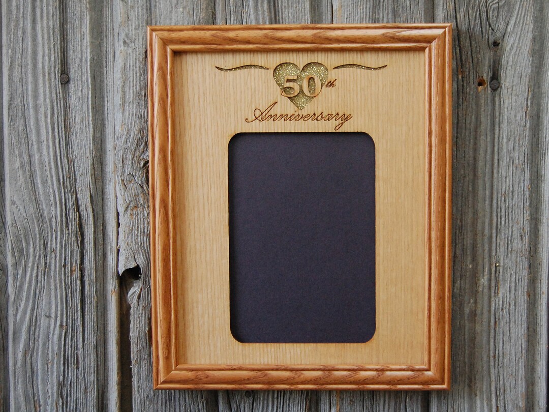 50th Anniversary Picture Frame - 8x10 Frame Holds 5x7 Photo - 50th ...
