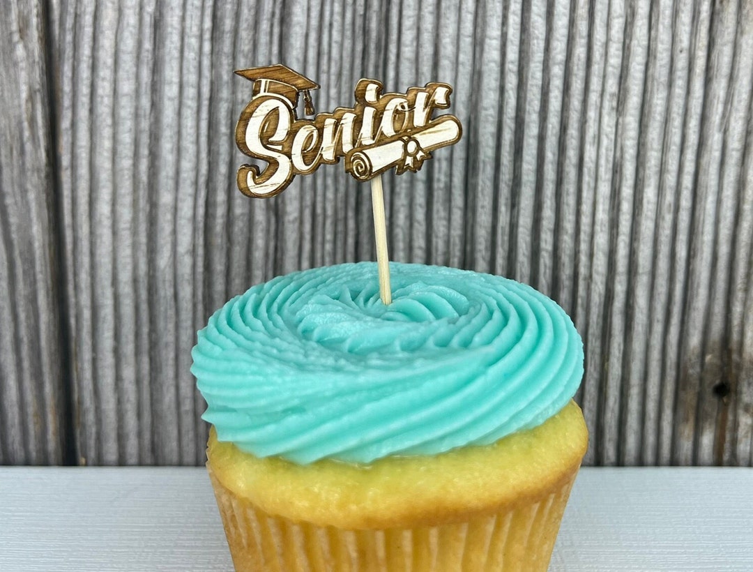 2026 Senior Cupcake Toppers - Set of 24 Wood Toppers for Graduation - Etsy