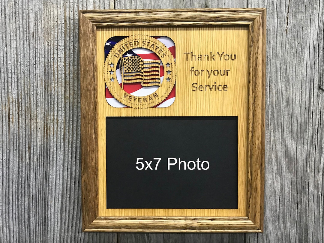 US Veteran Picture Frame - 8x10 Frame Holds 5x7 and 3x4 Photos - United ...