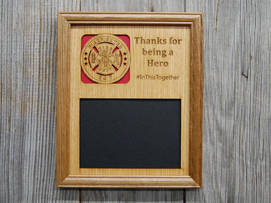 Firefighter Picture Frame 8x10 Frame Holds 5x7 and 3.5x4.5 Photos Fire ...