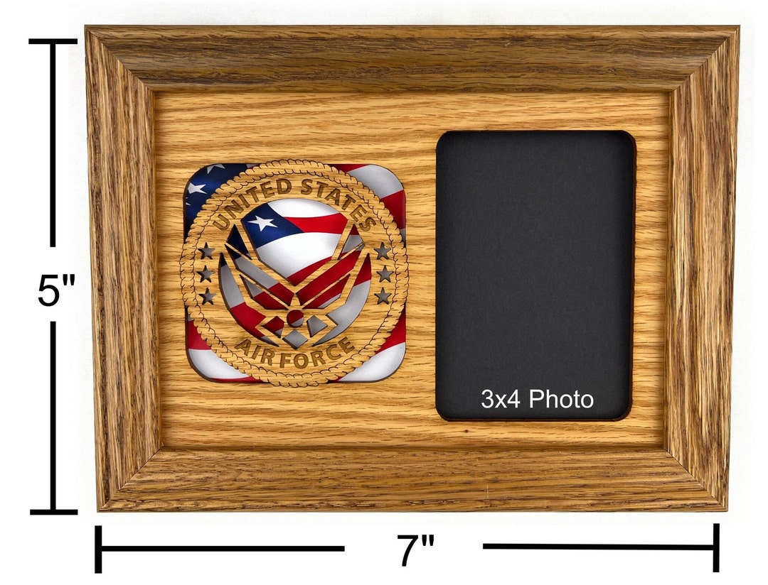 US Air Force Picture Frame: 5x7 Oak Frame, 3x4 Photo - Etsy