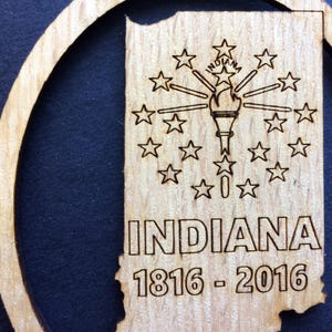 Indiana Ornament, Indiana Bicentennial, Indiana Decor, Indiana Gift ...
