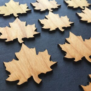 Wooden Maple Leaf - Set of 10 - Unique Wood Shapes, Fall Autumn Decor ...